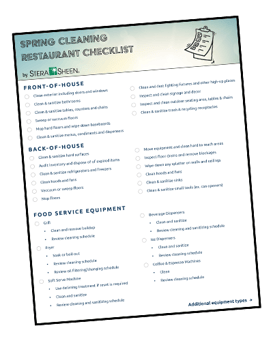 Spring Cleaning Restaurant Checklist